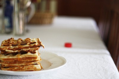 Waffles with maple syrup | a splash of vanilla