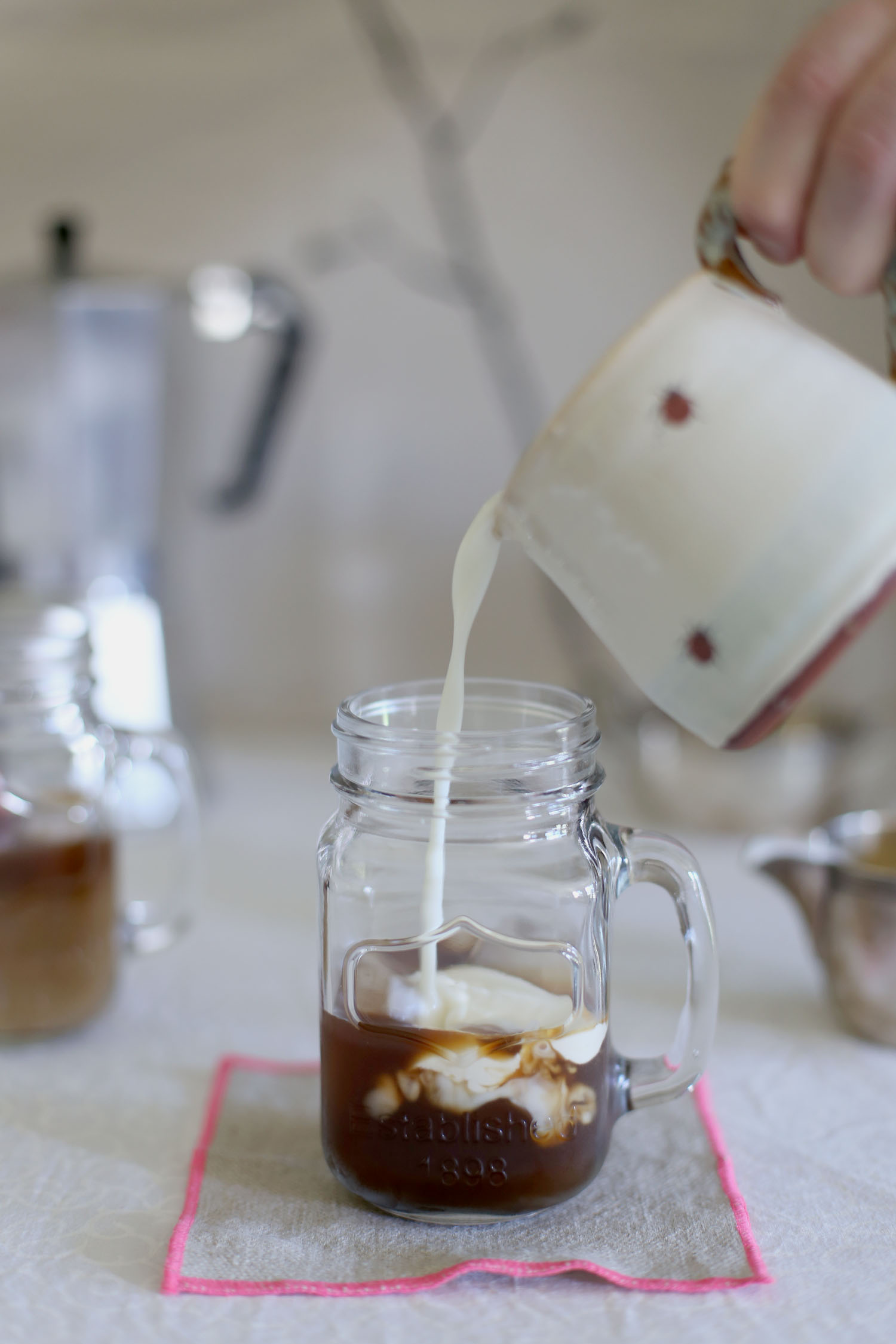 Spiced creamy iced coffee | a splash of vanilla